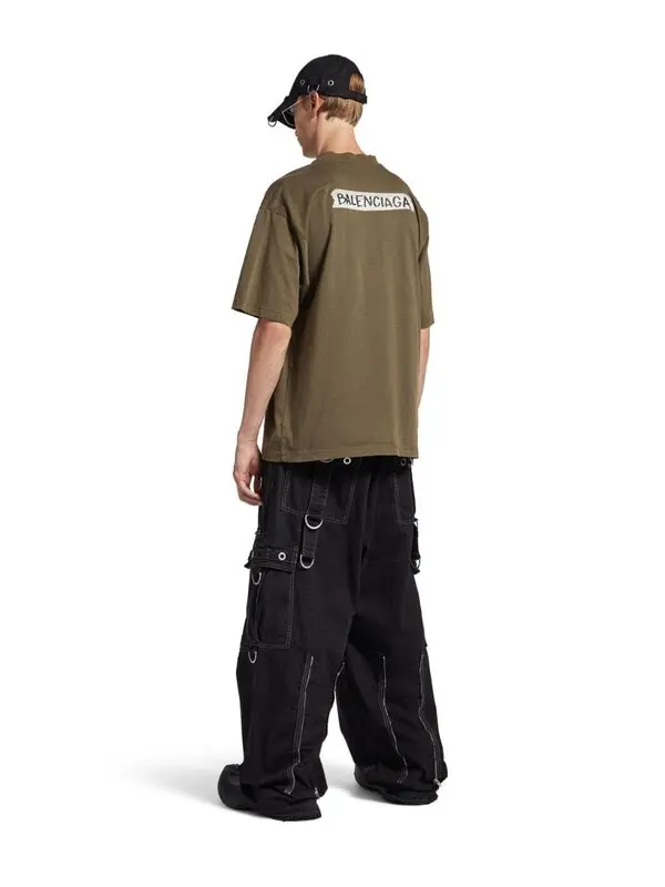 Balenciaga Khaki Masking Tape Medium Fit T-shirt