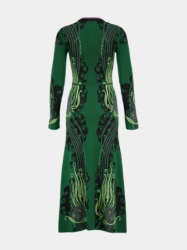 La DoubleJ Atlantis Jacquard Knit Bee Dress - Green