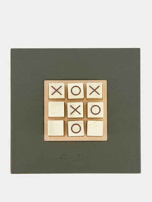 Hector Saxe Paris Leather Tic Tac Toe - Green