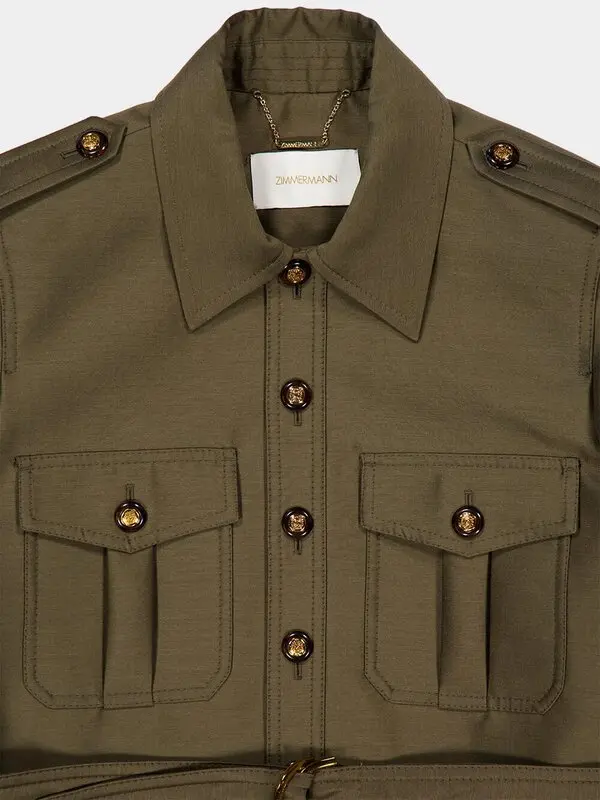 Zimmermann Rebellion Utility Wool Jacket - Green