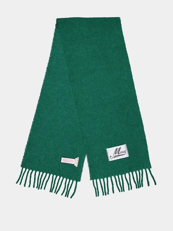 Marni Musk Brushed Alpaca Scarf - Green