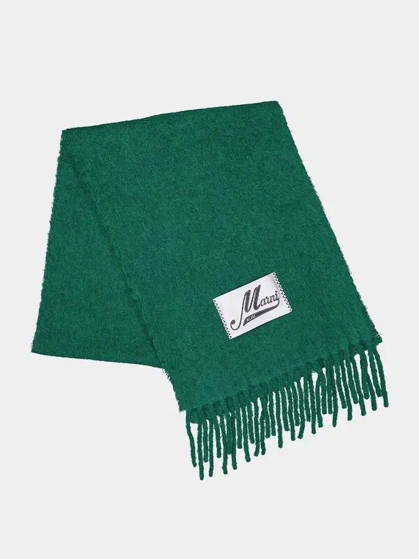 Marni Musk Brushed Alpaca Scarf - Green