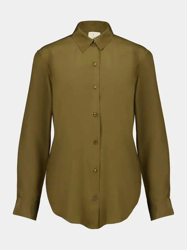 PAULA Ametista Fir Silk Shirt - Green