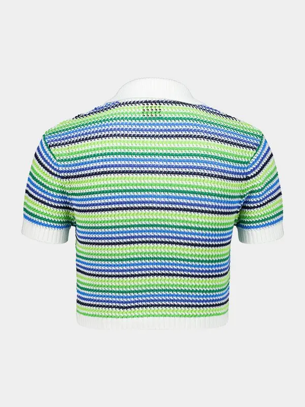 Casablanca Stripe Short Sleeve Polo Shirt
