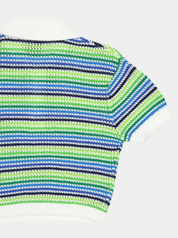 Casablanca Stripe Short Sleeve Polo Shirt