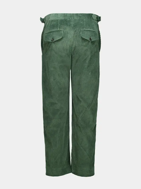 BODE Corduroy Side-buckle Trousers - Green