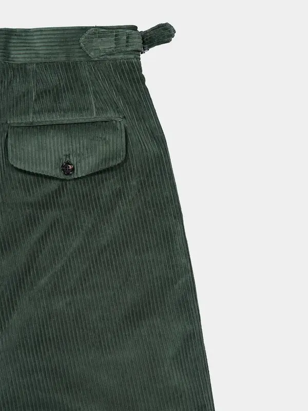 BODE Corduroy Side-buckle Trousers - Green