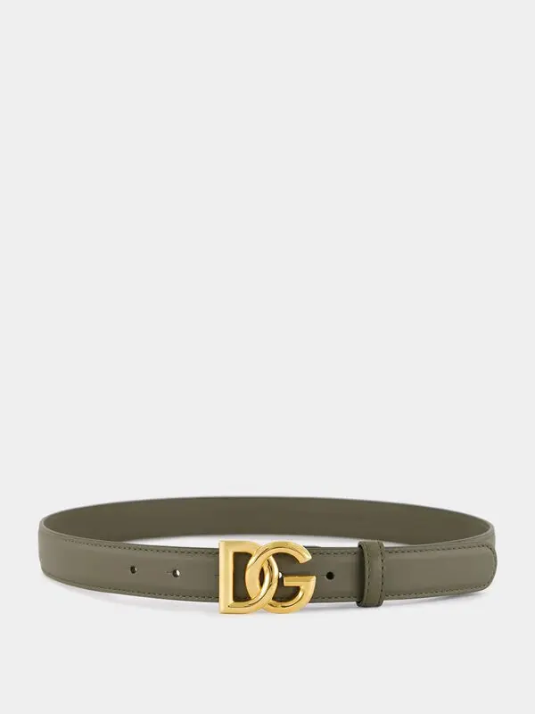 Dolce & Gabbana Military Belt With Dg Logo Buckle - Green
