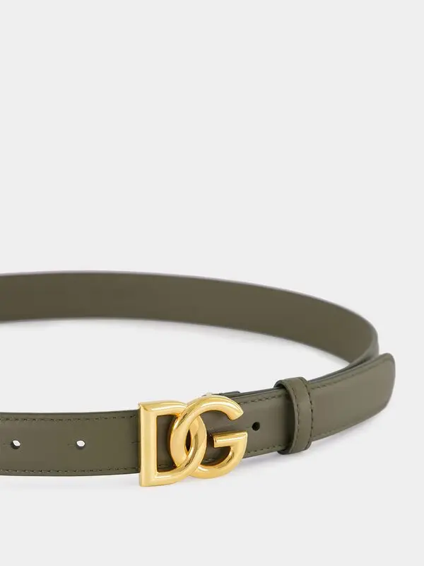 Dolce & Gabbana Military Belt With Dg Logo Buckle - Green