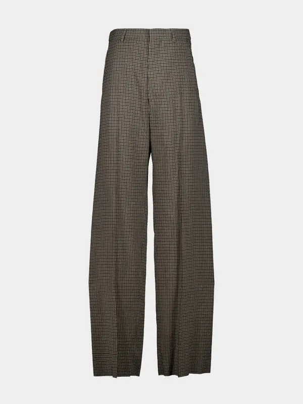 Balenciaga Checked Tailored Trousers - Green