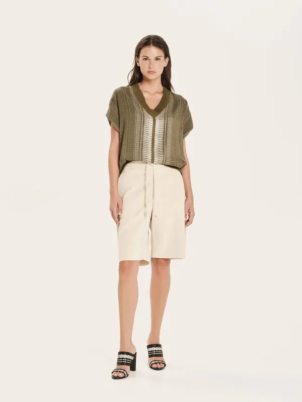 Zeus+dione Syros V-neck Silk Wool Top