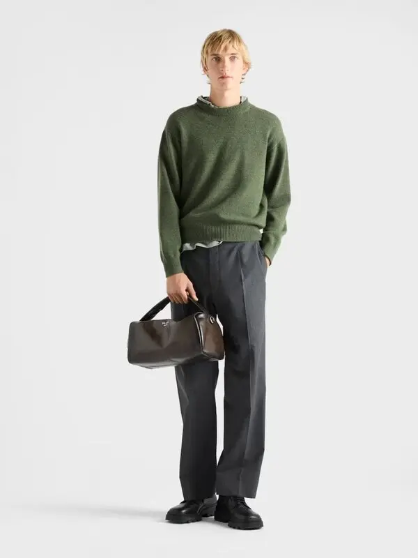 Prada Military Re-cashmere Crew-neck Sweater - Green