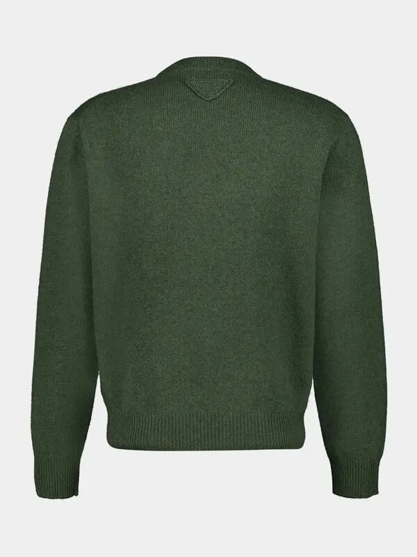 Prada Military Re-cashmere Crew-neck Sweater - Green