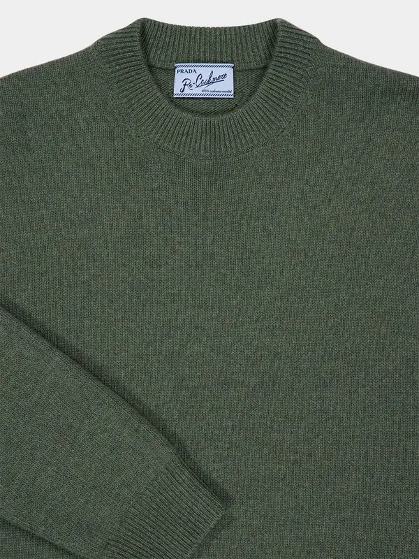 Prada Military Re-cashmere Crew-neck Sweater - Green