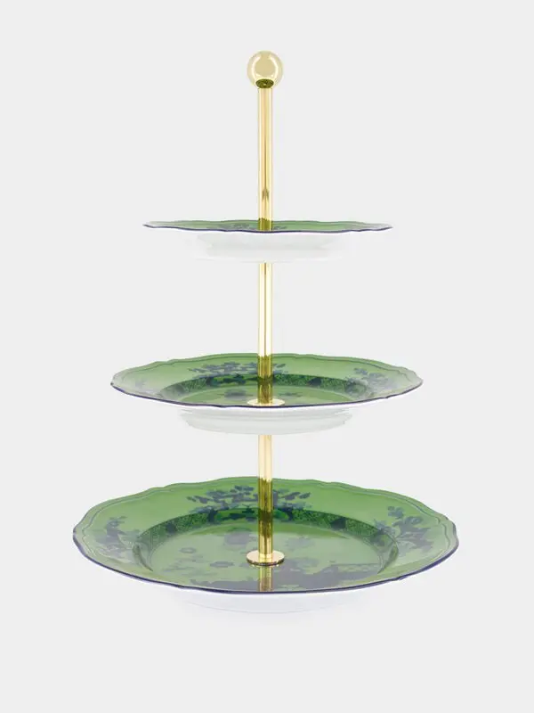 GINORI 1735 Oriente Italiano 3-tier Serving Stand - Green