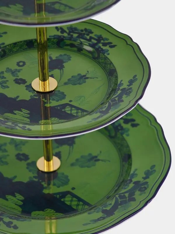 GINORI 1735 Oriente Italiano 3-tier Serving Stand - Green