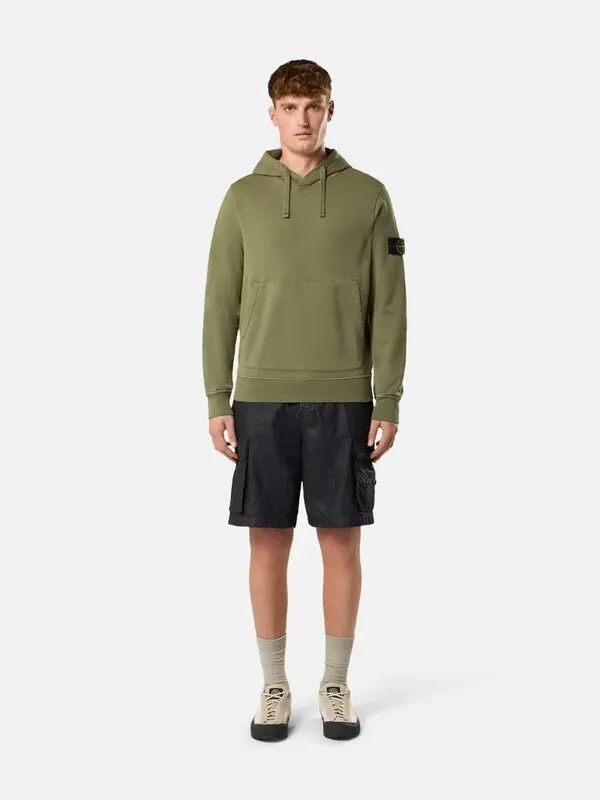 Stone Island Organic Cotton Fleece Garment-dyed Hoodie
