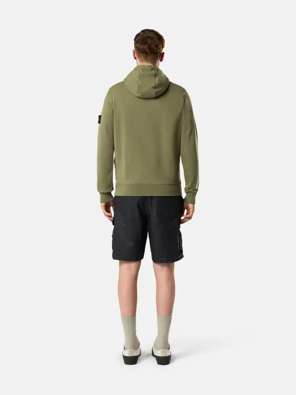 Stone Island Organic Cotton Fleece Garment-dyed Hoodie