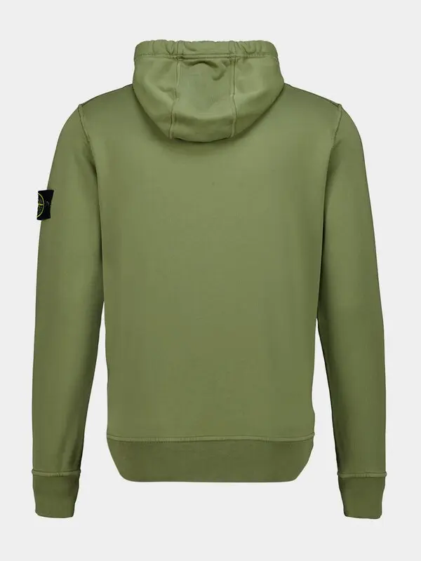 Stone Island Organic Cotton Fleece Garment-dyed Hoodie
