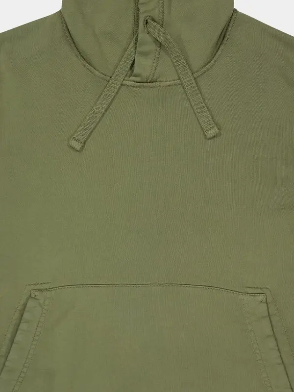 Stone Island Organic Cotton Fleece Garment-dyed Hoodie
