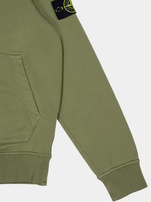 Stone Island Organic Cotton Fleece Garment-dyed Hoodie