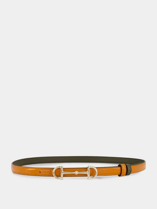 Gucci Reversible Horsebit Leather Belt - Green