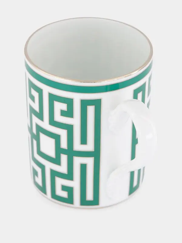 GINORI 1735 Smeraldo Labirinto Porcelain Mug - Green