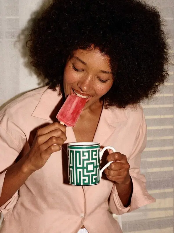 GINORI 1735 Smeraldo Labirinto Porcelain Mug - Green