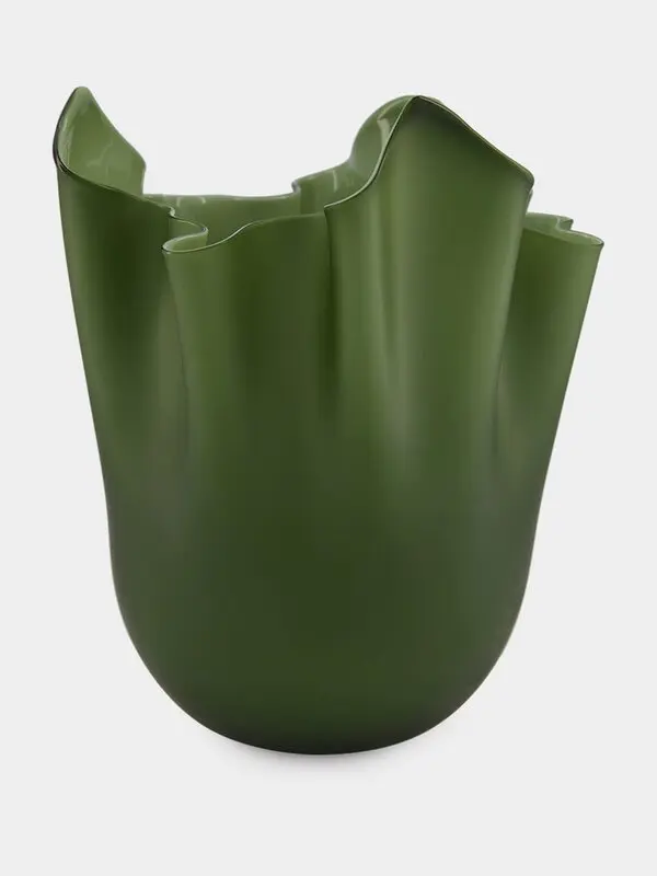 VENINI Apple Fazzoletto 31 Glass Vase - Green
