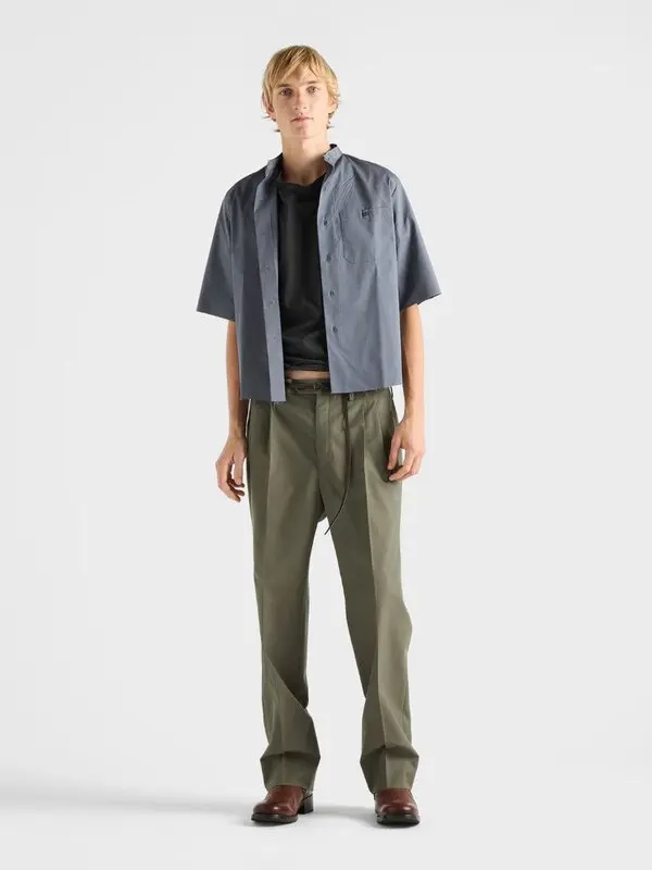 Prada Wide-leg Wool Trousers
