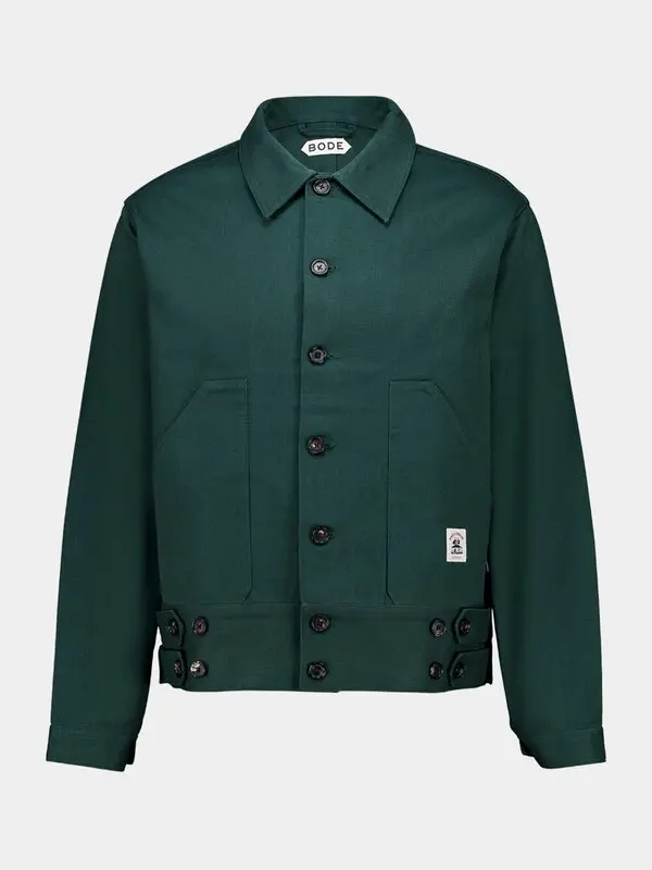 BODE Dark Twill Knolly Brook Side Tab Jacket - Green