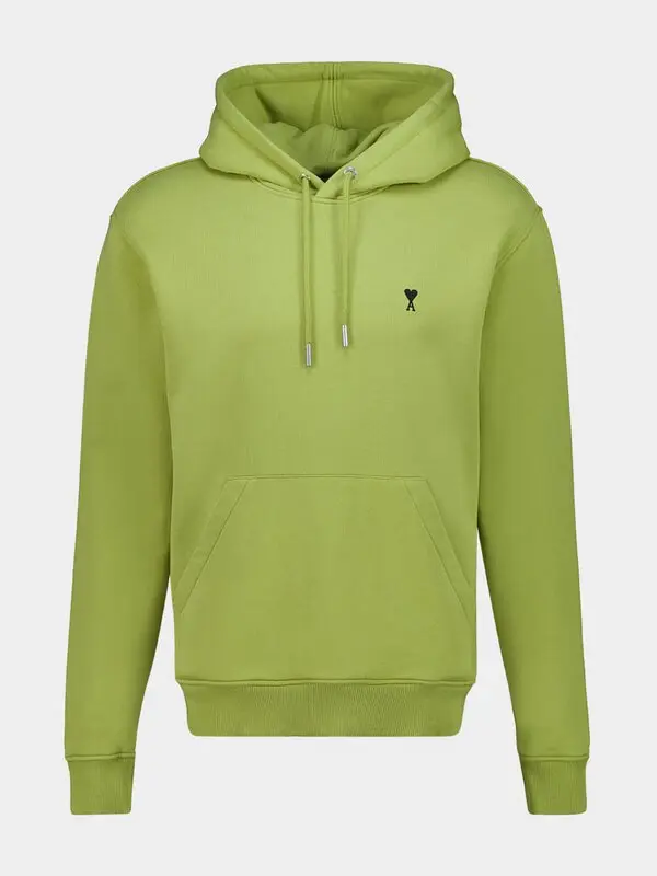 AMI Paris De Coeur Hooded Sweatshirt - Green