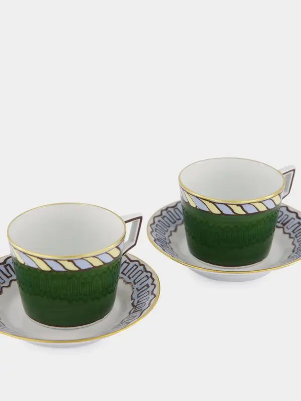 GINORI 1735 Il Viaggio Di Nettuno Tea Set - Green