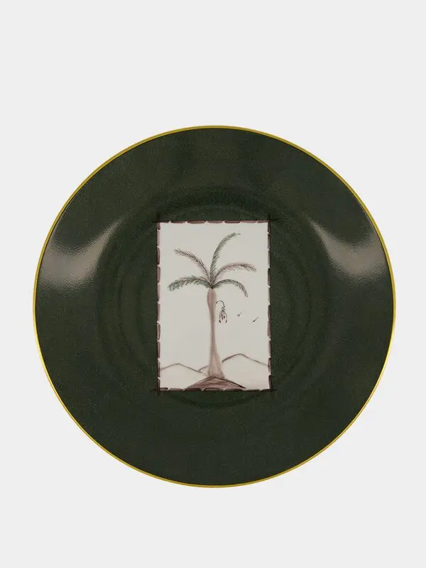MARIE DAAGE Cartouche Colonie Dinner Plate Set - Green