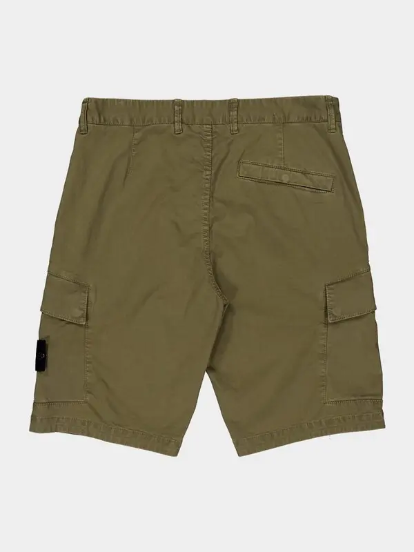 Stone Island Military Organic Cotton Stretch Cargo Shorts - Green