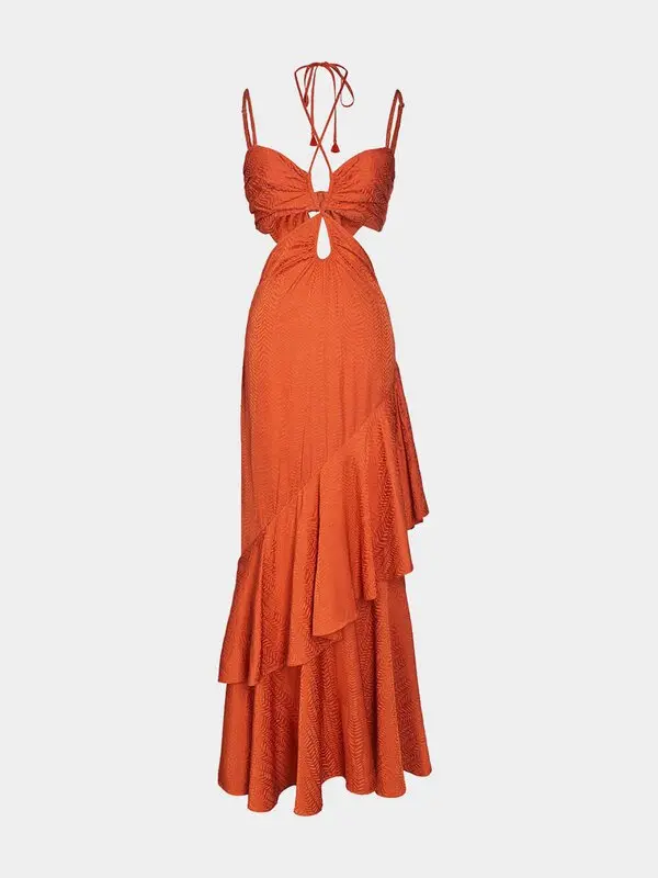 Johanna Ortiz Precious Juniper Ankle Dress - Orange
