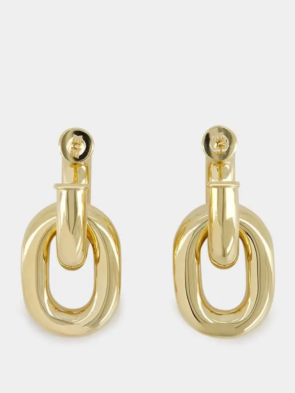 Rabanne Xl Link Double Hoop Earrings - Gold