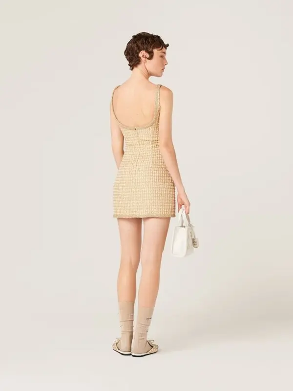 Miu Miu Sleeveless Check Mini Dress