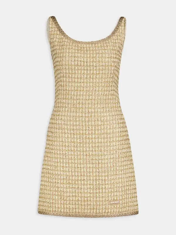Miu Miu Sleeveless Check Mini Dress
