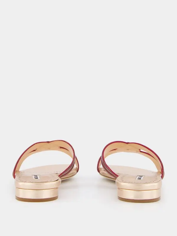 Manolo Blahnik Gasachan Nappa Leather Sandals - Gold