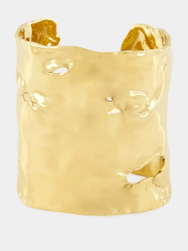 PAULA Smooth Organic Brass Cuff - Gold