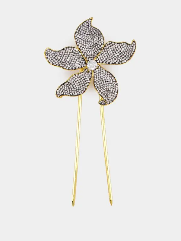 Begum Khan Crystal Hair Pin Lilium - Gold