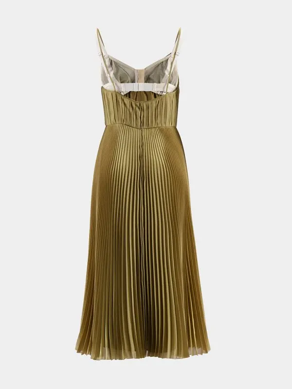 Prada Pleated Midi Dress - Gold