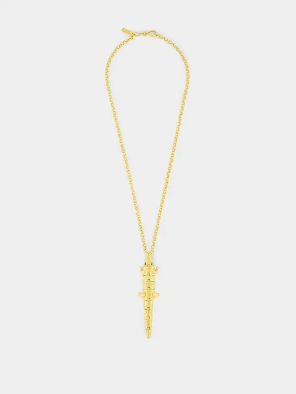 Begum Khan Croco Pendant Necklace