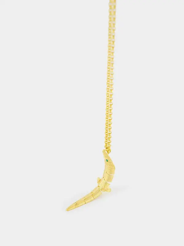 Begum Khan Croco Pendant Necklace