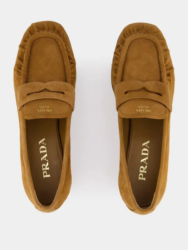 Prada Suede Loafers - Brown