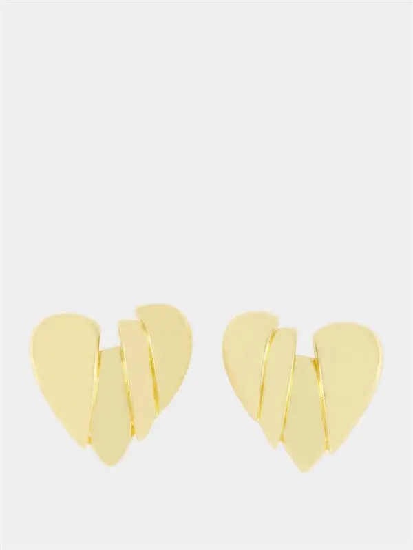 Amina Muaddi Heartbreaker Heart Earrings - Gold