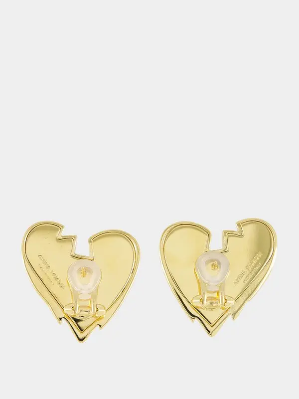 Amina Muaddi Heartbreaker Heart Earrings