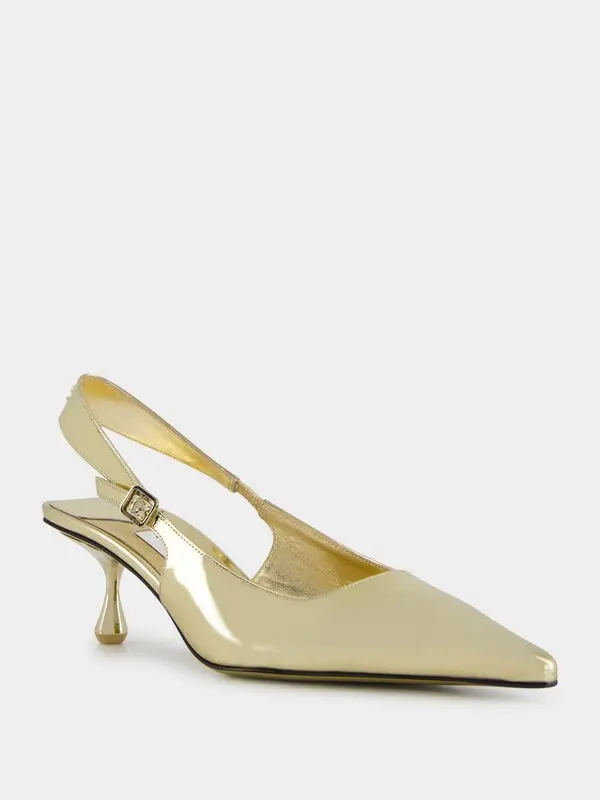 JIMMY CHOO Amel Slingback Pumps - Gold