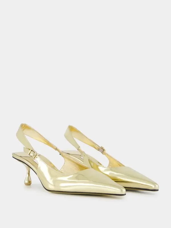 JIMMY CHOO Amel Slingback Pumps - Gold